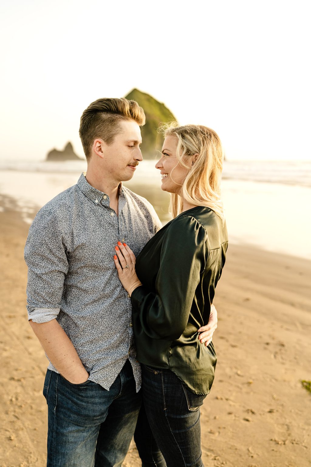 Haystack Rock, Cannon Beach Proposal for Ashley & Matt
