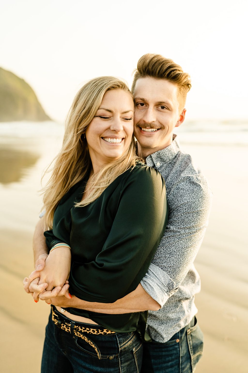 Haystack Rock, Cannon Beach Proposal for Ashley & Matt