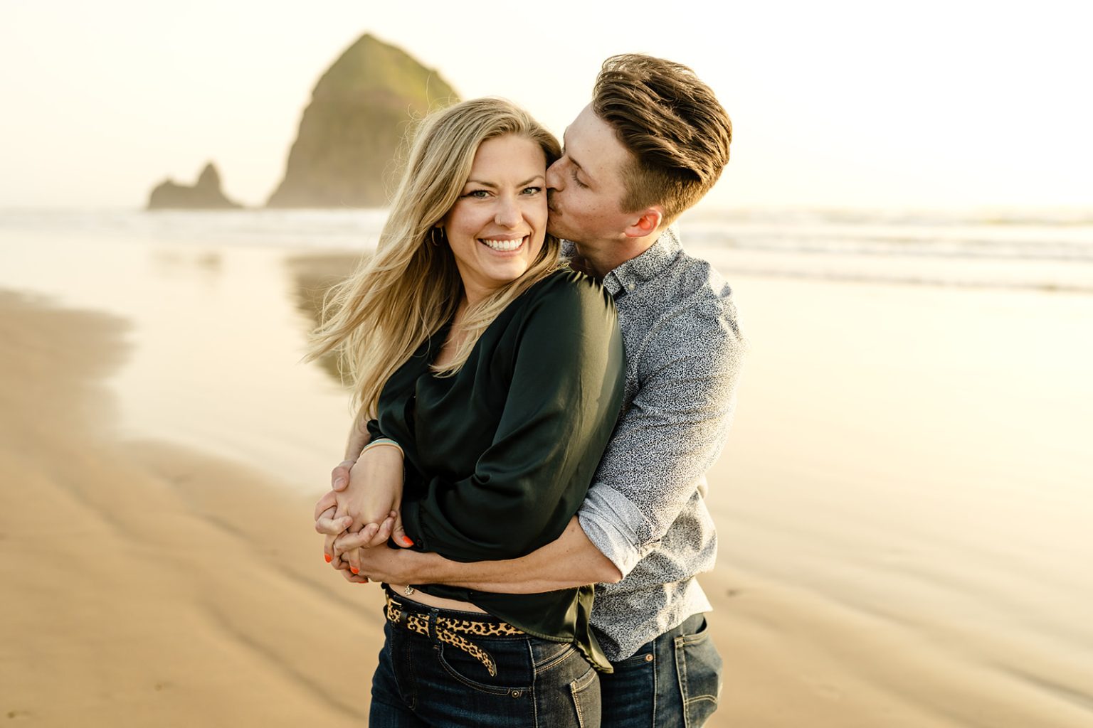 Haystack Rock, Cannon Beach Proposal for Ashley & Matt